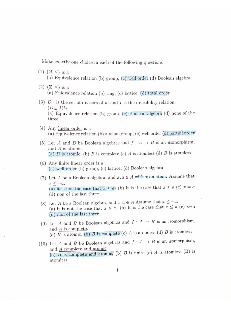 Boolean 36 Mcq Questions (1) | PDF Boolean 36 Mcq Questions (1) | PDF