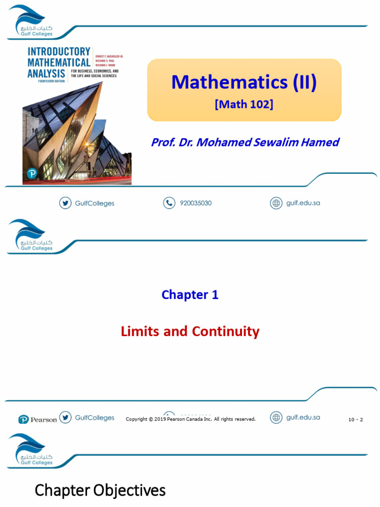 Mathematics II (Math 102) مقرر | PDF | Derivative | Tangent