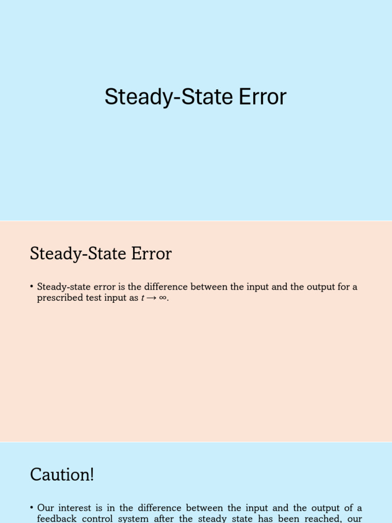 Steady-State Error in Control Systems | PDF