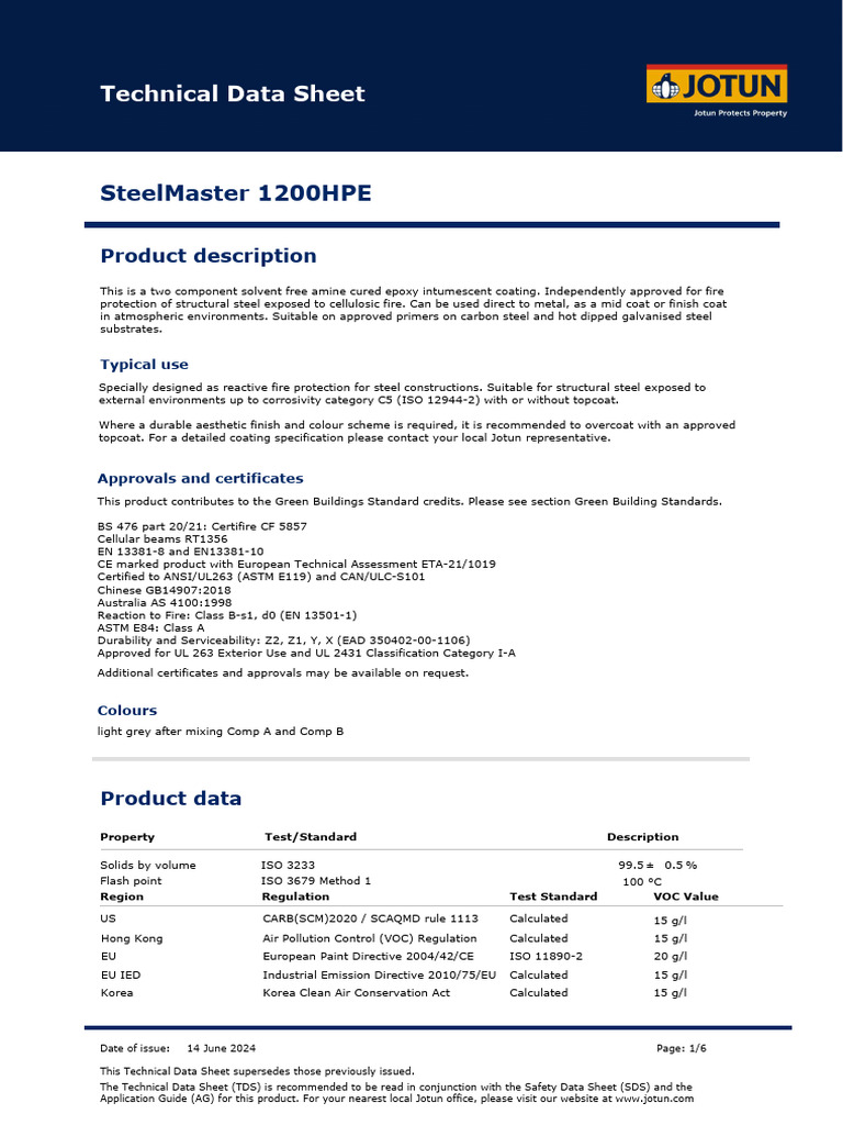 SteelMaster 1200HPE Application Guide | PDF | Epoxy | Paint
