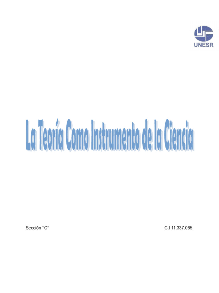 Teoria Como Instrumento de La Ciencia | PDF | Teoría | Science