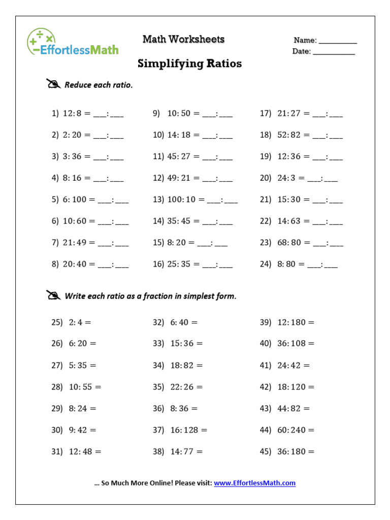 Simplifying Ration | PDF | Ratio | Arithmetic