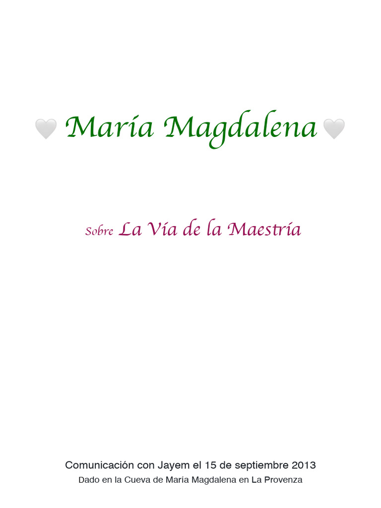 Maria Magdalena Sobre La Vía | PDF | Amor | Mente