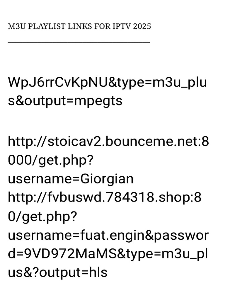 Links For Iptv M3u Url Playlist | PDF | Information Technology ...