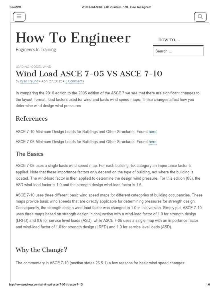 Wind Load ASCE 7-05 Vs ASCE 7-10 - How To Engineer | PDF | Wound | Wind Speed