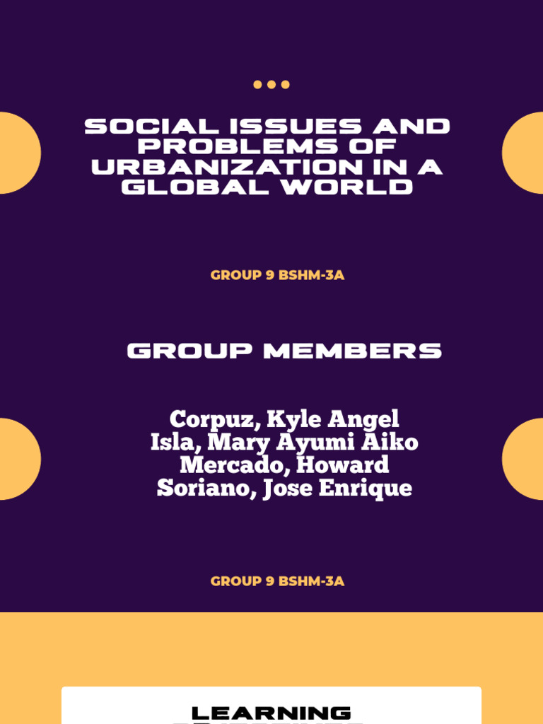SS1D Issues and Problems of Urbanization in A Global World 1 | PDF ...