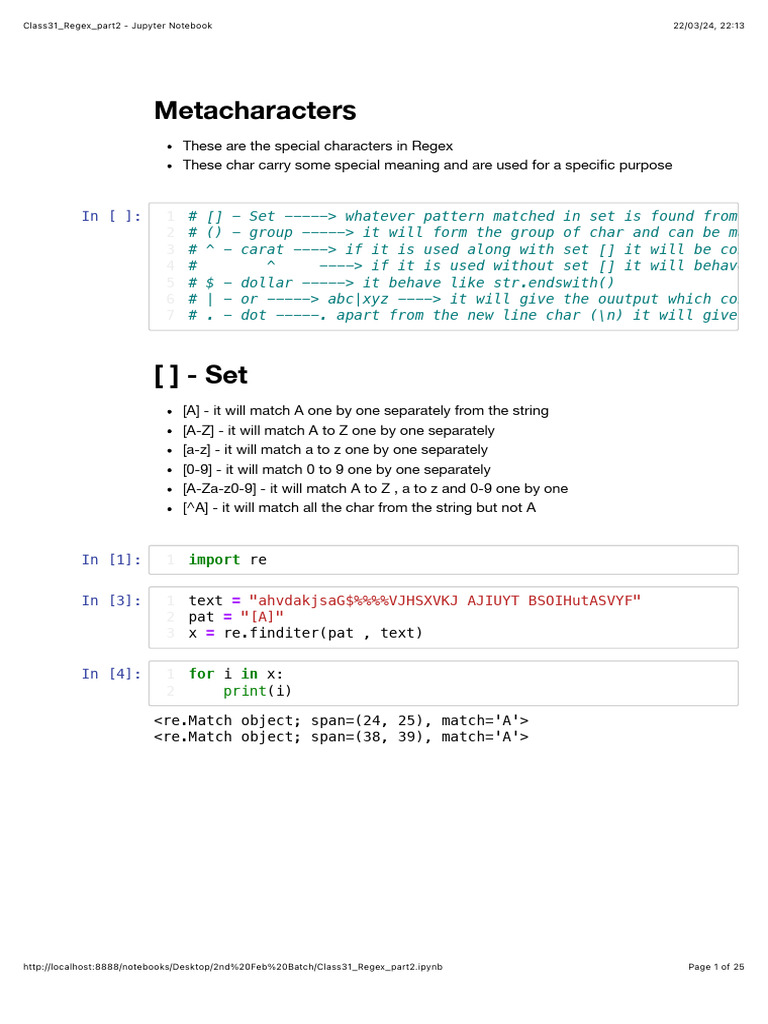 Class31_Regex_part2 - Jupyter Notebook (1) | PDF | Regular Expression ... Class31_Regex_part2 - Jupyter Notebook (1) | PDF | Regular Expression ...