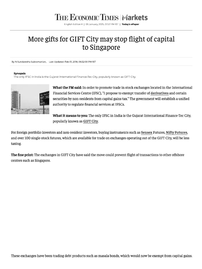 Gift City Ahmedabad | PDF