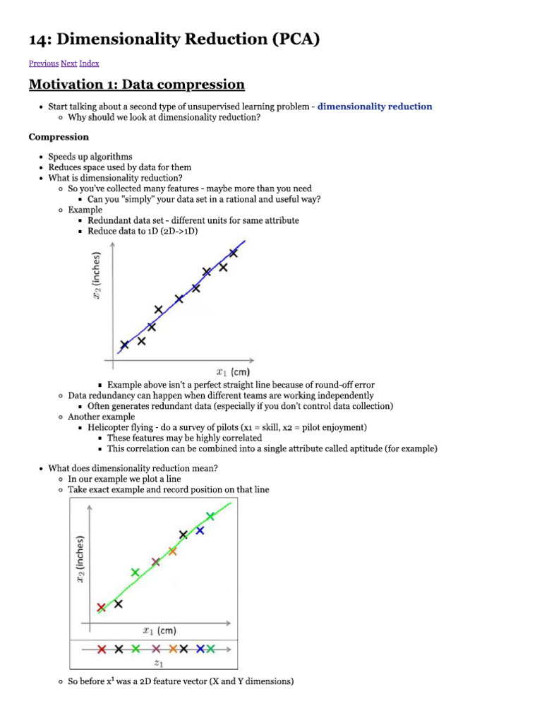 Dimensionality Reduction (PCA) | PDF