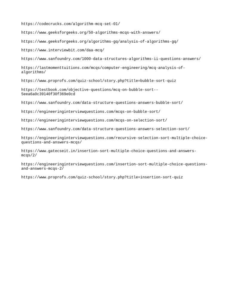 Cse-408 MCQ Practice Site List | PDF