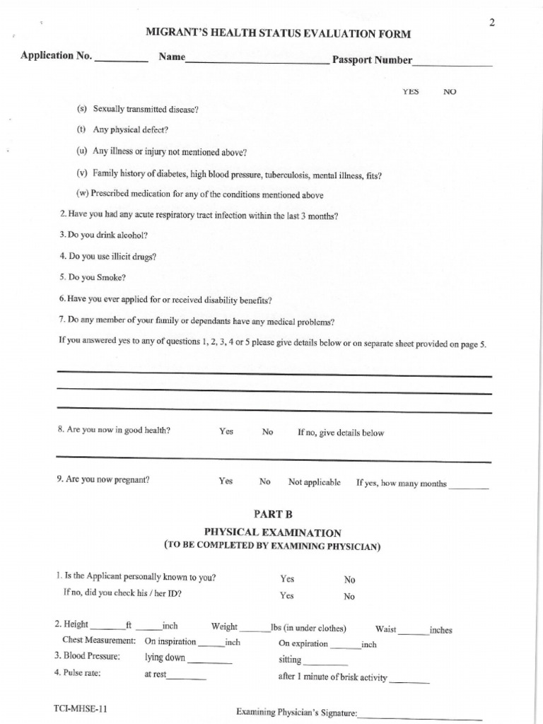 Migrant Form | PDF