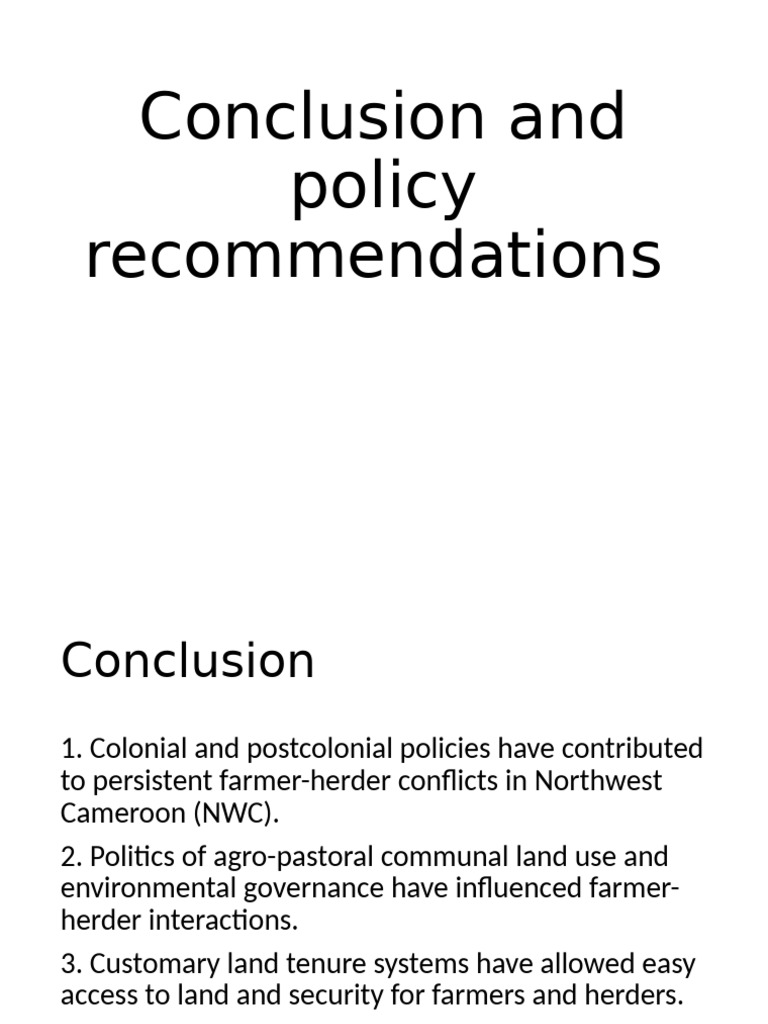 Conclusion and Policy Recommendations | PDF