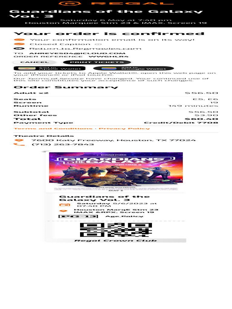 Regal - Order Success | PDF