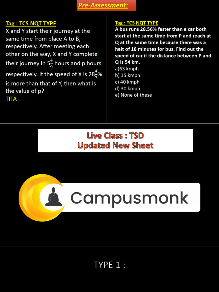 TSD 02 Live Class Sheet | PDF | Speed | Metrology