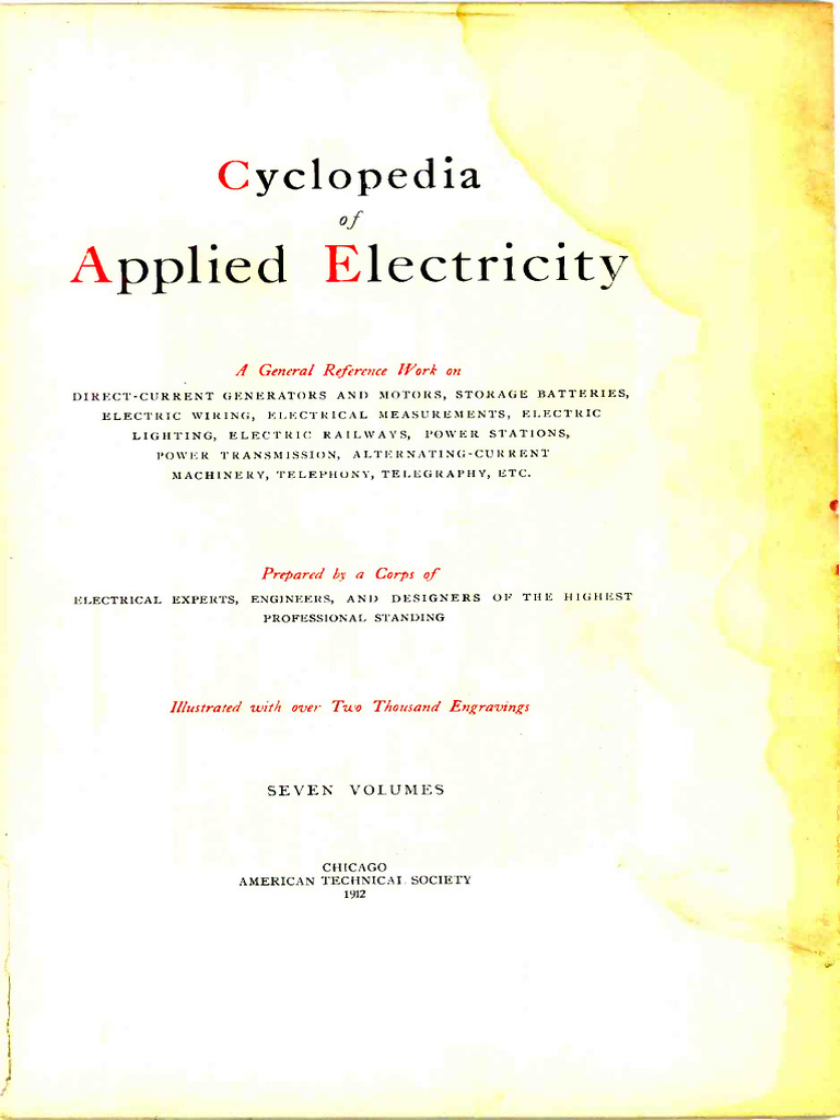 Cyclopedia of Applied Electricity Vol IV 1912 | PDF | Volt | Transformer