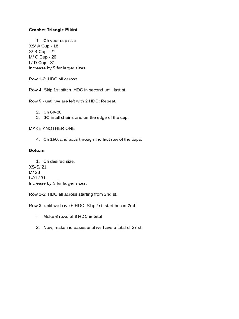 Crochet Triangle Bikini Pattern Guide | PDF