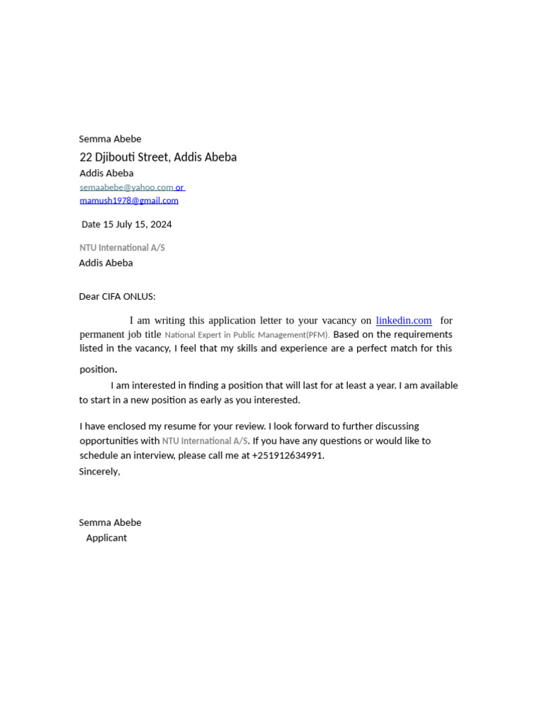 Application for NTU International | PDF