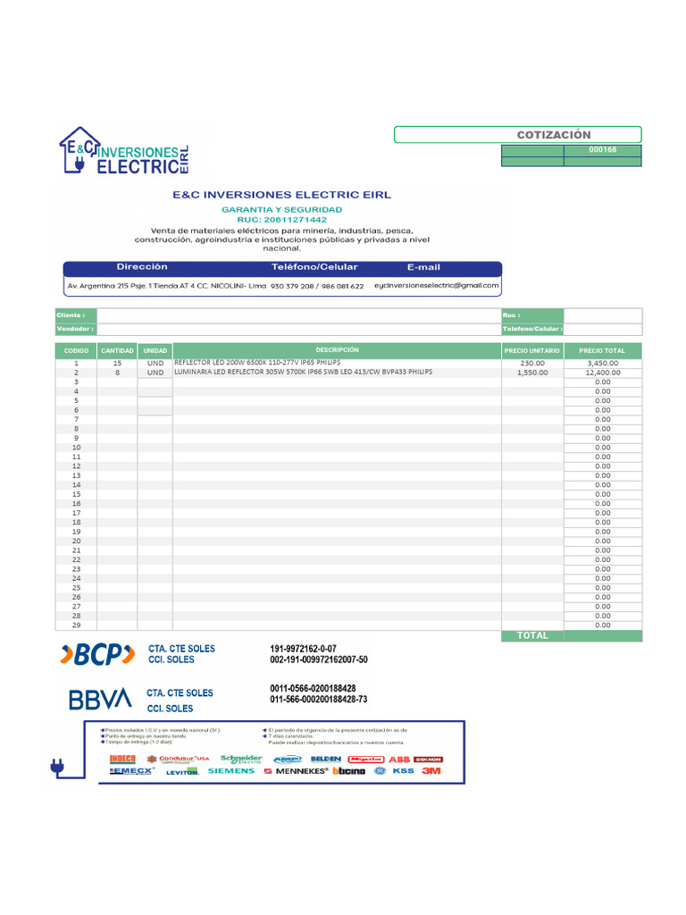 Formato Cotización - Proforma 2024-2 | PDF