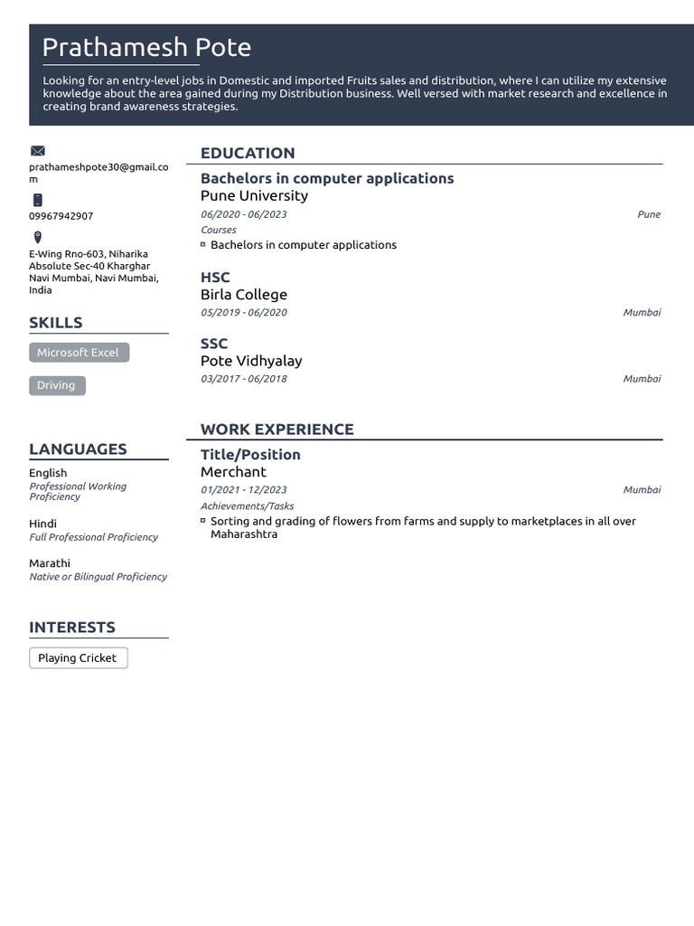 Prathamesh's Resume | PDF