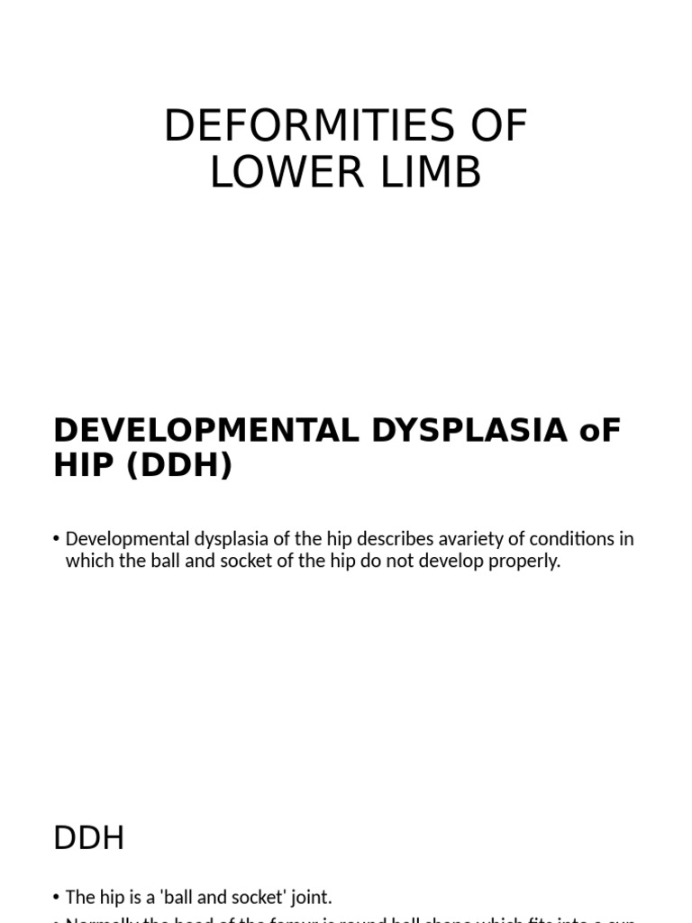Lecture 10 Deformities of Lower Limb | PDF | Knee | Musculoskeletal System