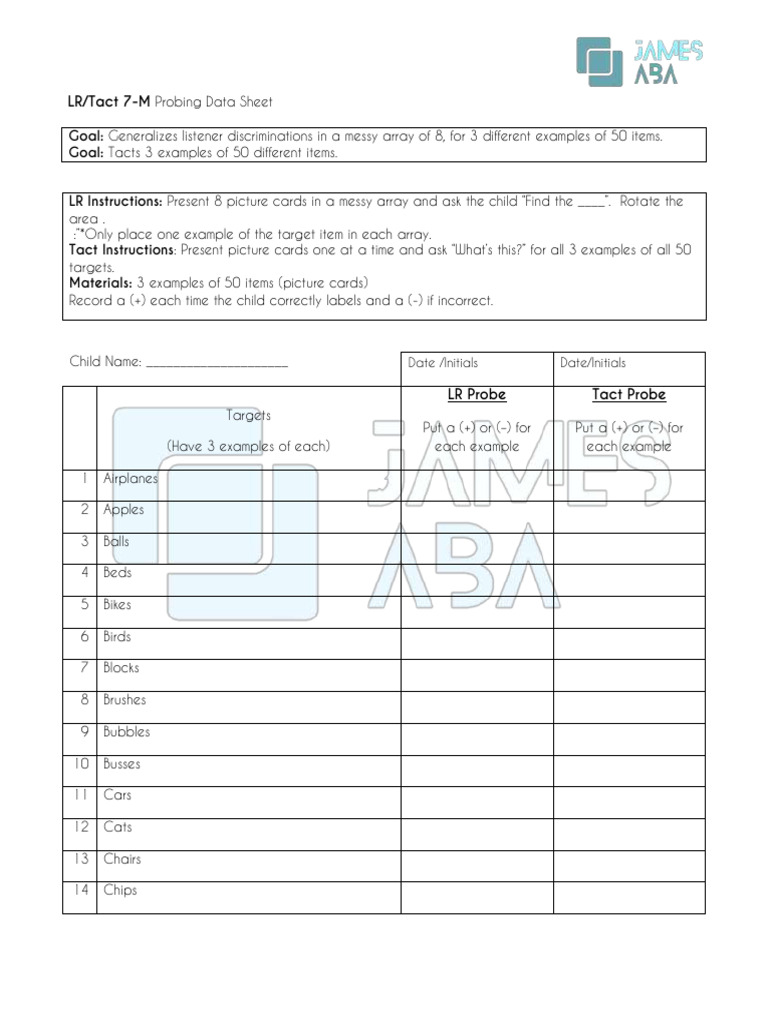 LR/Tact 7-M Probing Data Sheet | PDF