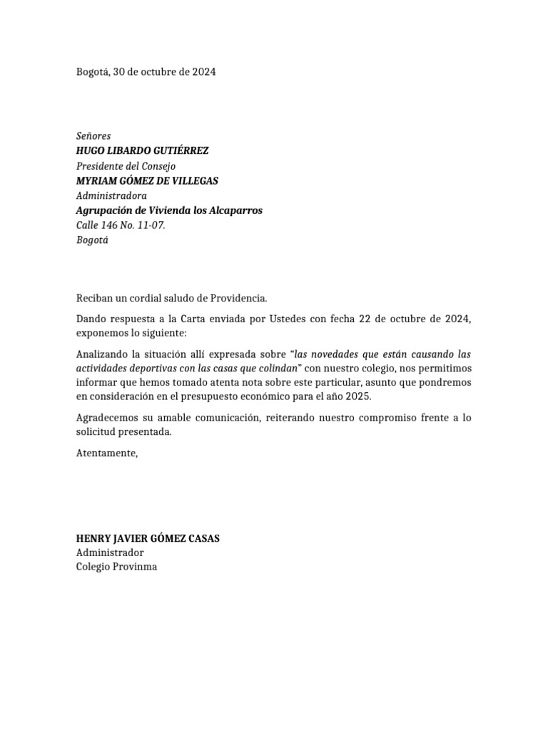 Oficio Conjunto Los Alcaparros | PDF