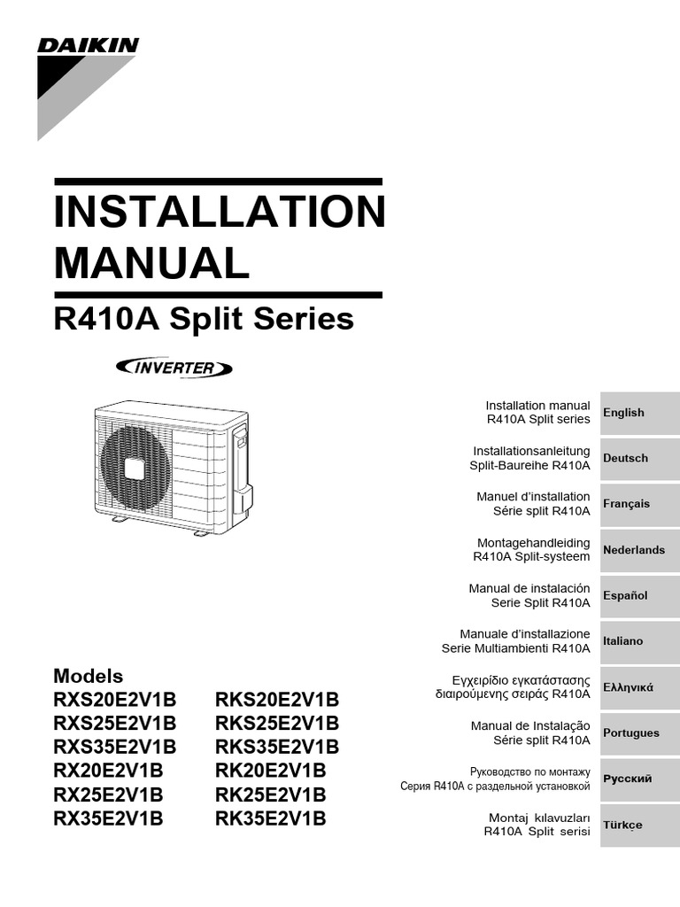 R410A Split Series Installation Guide | PDF | Pipe (Fluid Conveyance ...