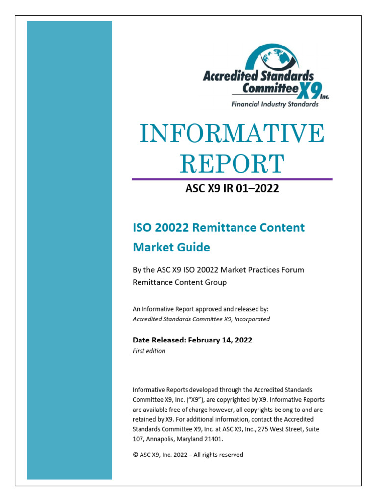 ISO 20022 Remittance Content Market Guide February 2022 | PDF | Invoice ...