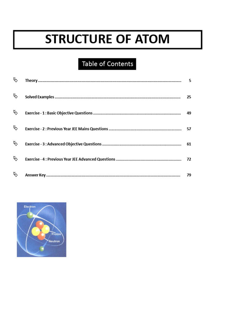 Structure of An Atom JEE | PDF | Atomic Nucleus | Atoms