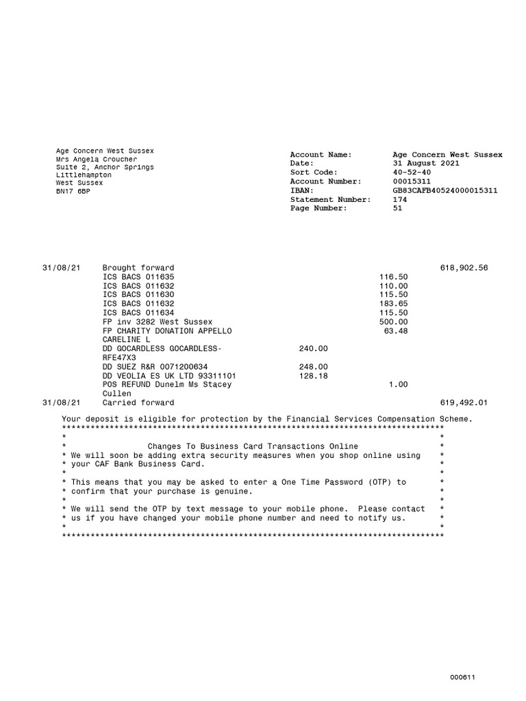 CAF-bank-statement-31821 | PDF | Banking Technology | Banking