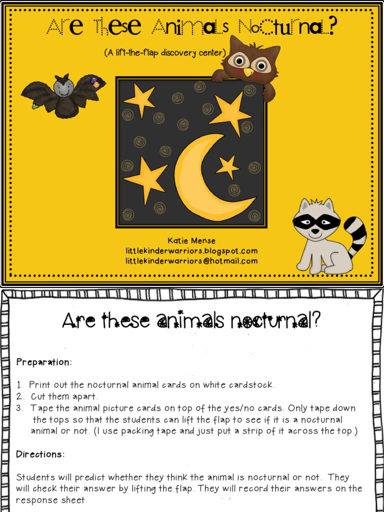 Are These Animals Nocturnal?: (A Lift-The-Flap Discovery Center) | PDF