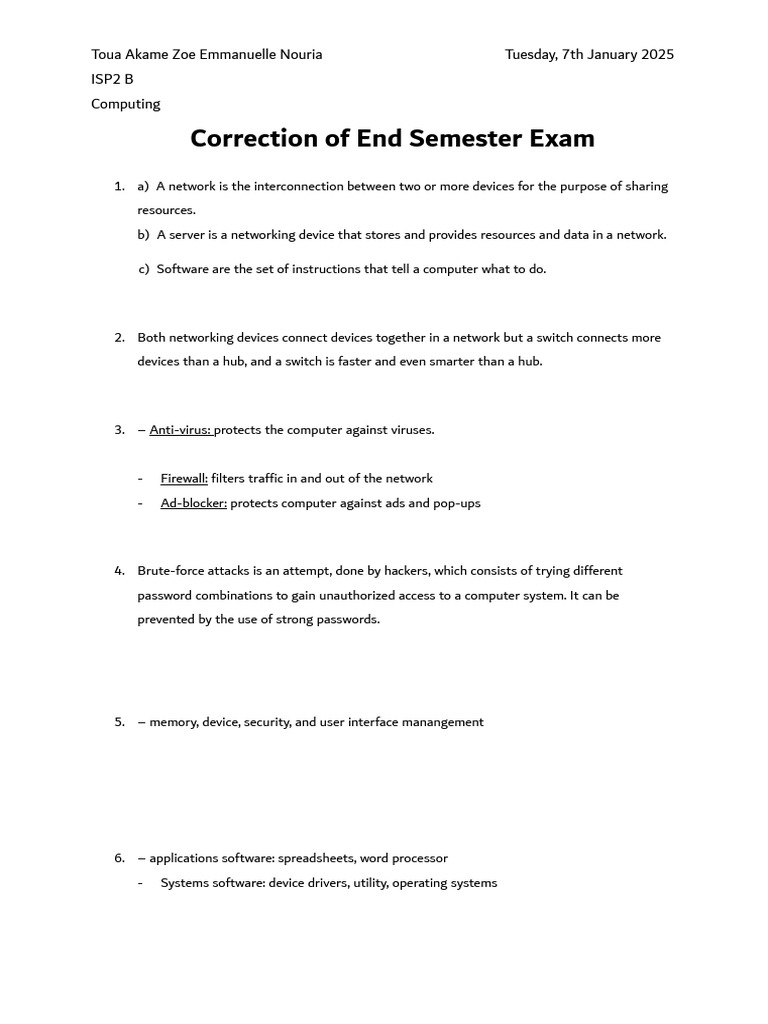 Correction of End Semester Exam - Computing | PDF | Graphical User Interfaces | Computer Engineering