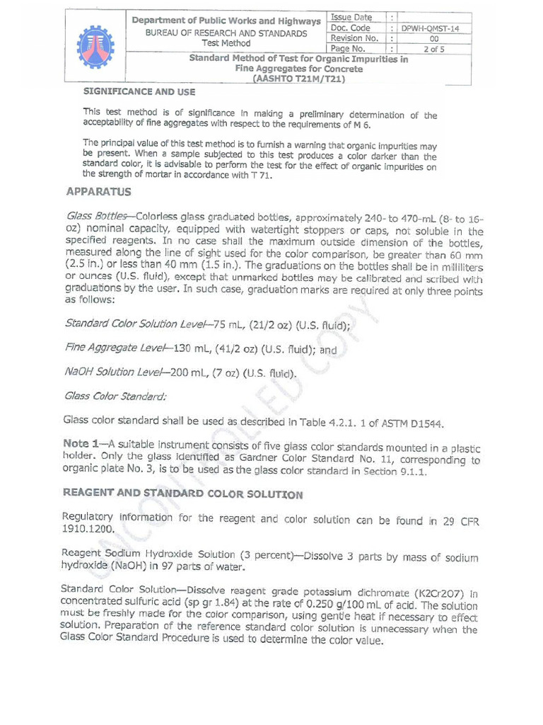 Organic Impurities and Soundness Test | PDF