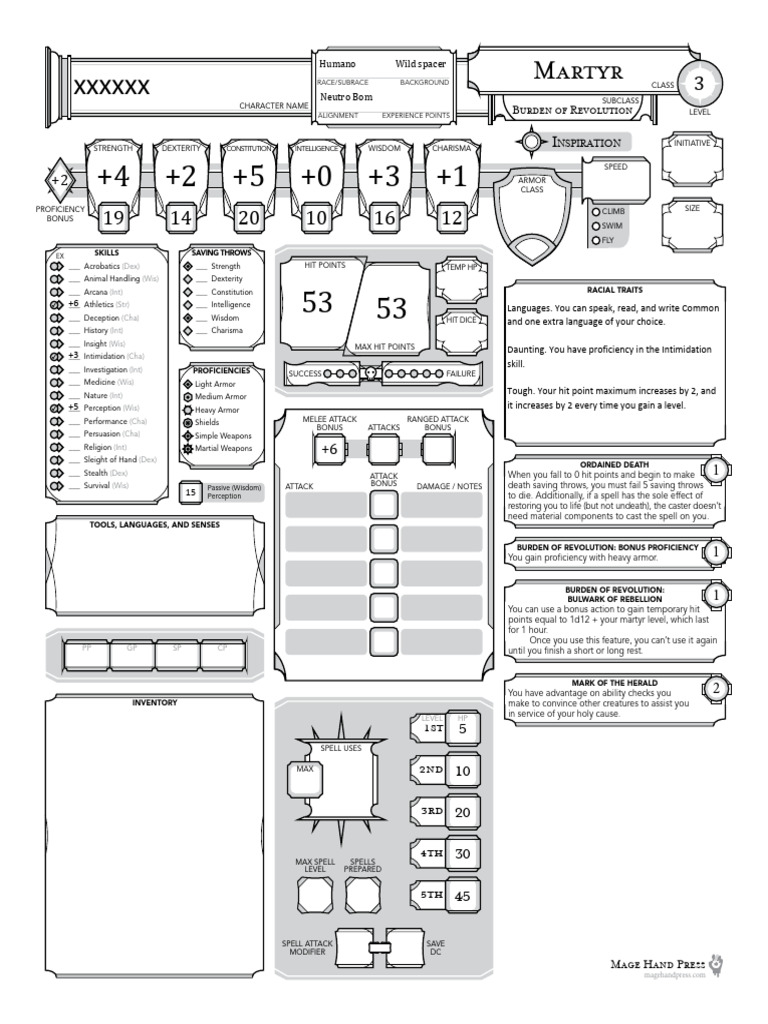 Martyr - Burden of Revolution | PDF | D20 System | Role Playing
