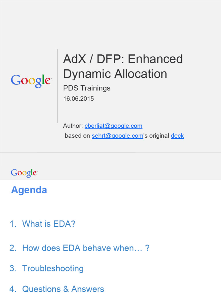 -AdX - DFP Enhanced Dynamic Allocation PDS training (1) | PDF | Marketing | Pricing