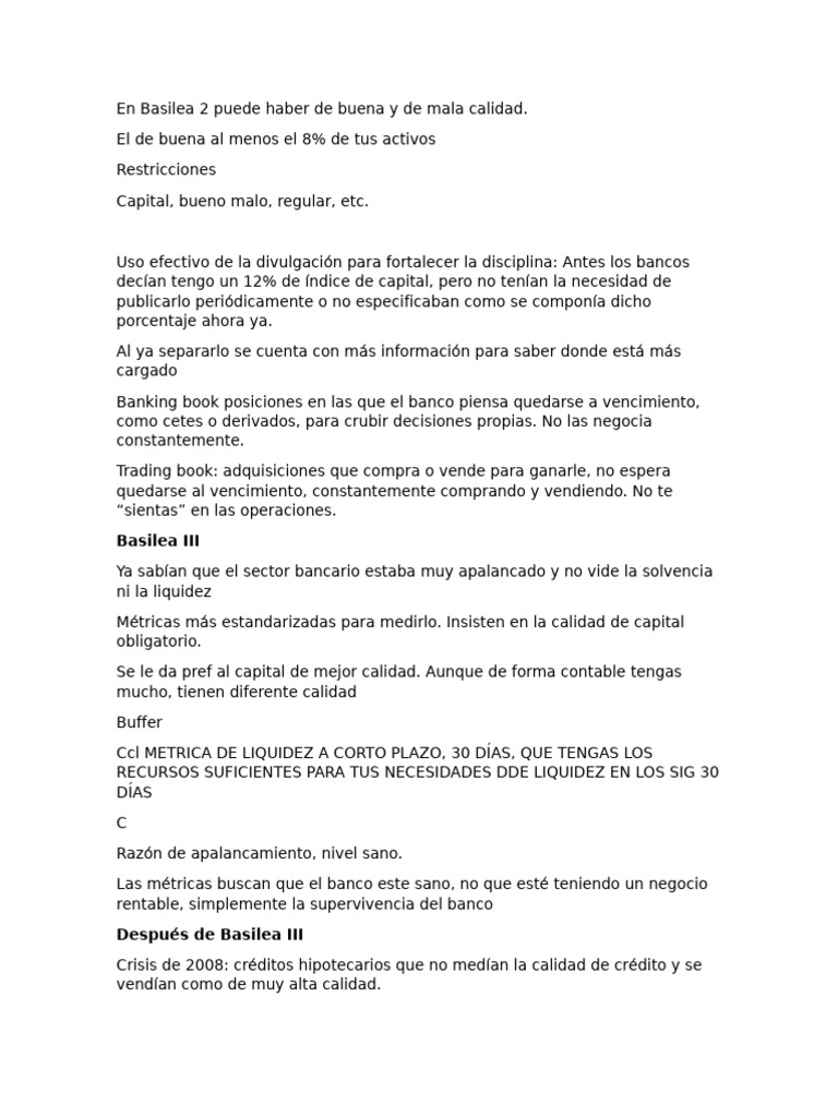 Análisis de Basilea II y III en Banca | PDF | Bancos | Basilea Iii