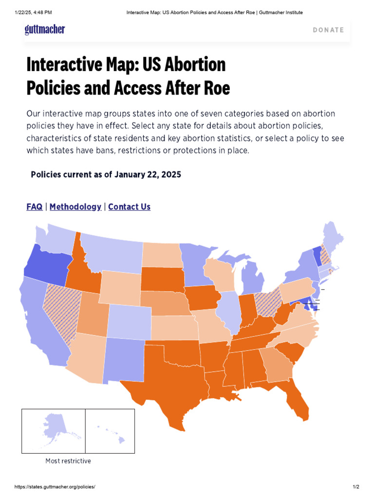 2025 US Abortion Policies Map | PDF