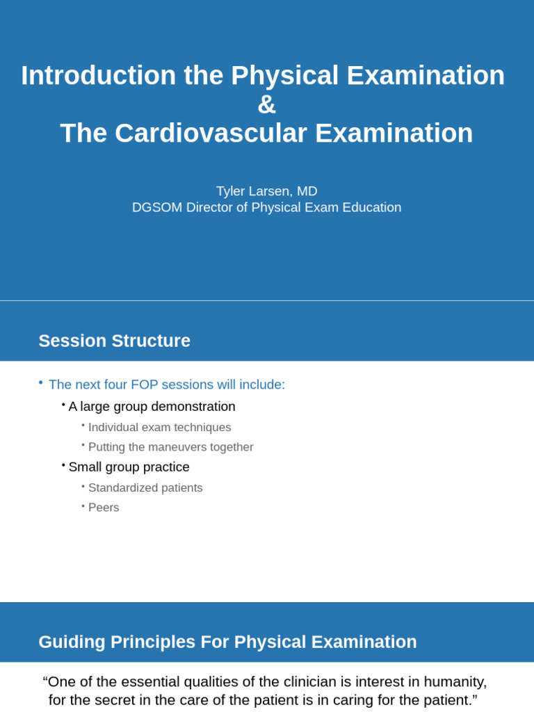 Cardiovascular Examination Techniques | PDF | Cardiovascular System | Heart