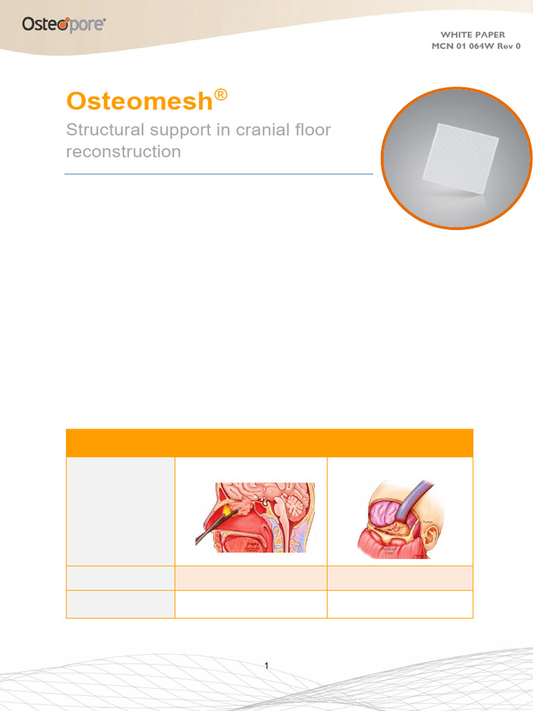 MCN 01 064W Rev 0 Skull Base Whitepaper | PDF | Surgery | Skull