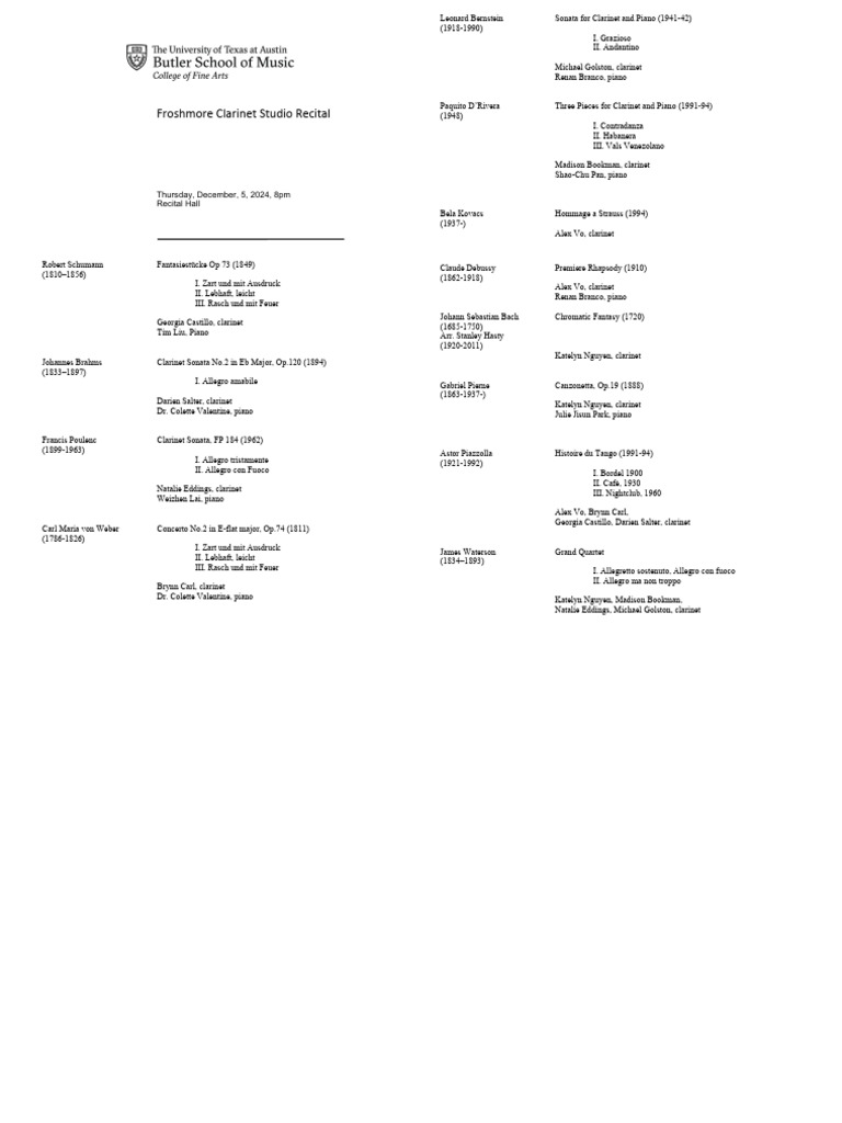 Student Recital Template 2016 | PDF | Piano | Musical Forms