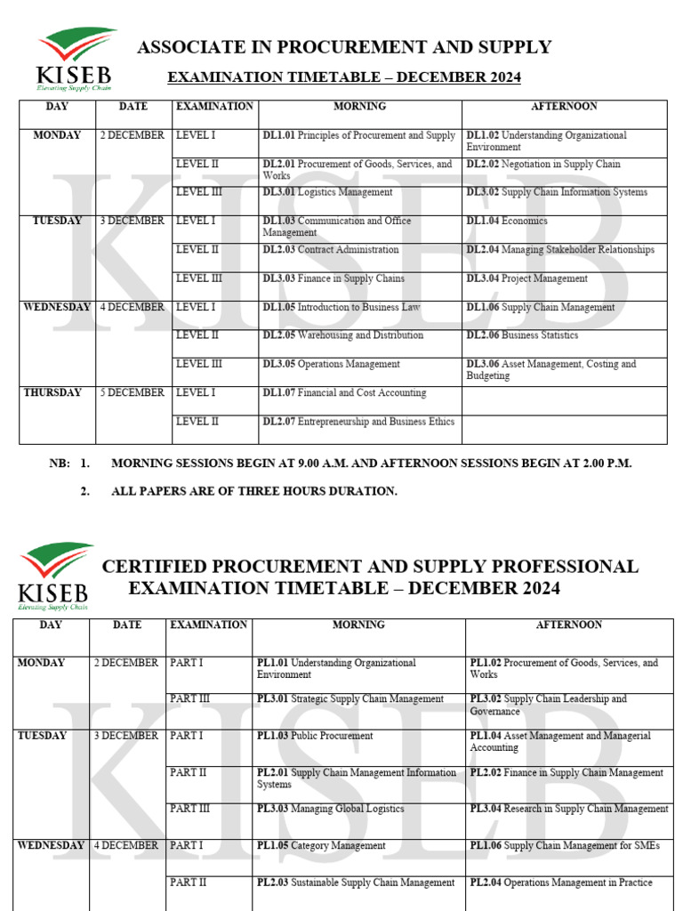 CPSP - Aps Timetables - December 2024 - 250124 - 142301 | PDF | Supply ...