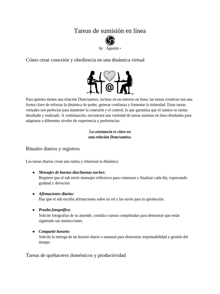 Tareas de sumisión en línea para Doms | PDF | Bdsm | Dominación y sumisión