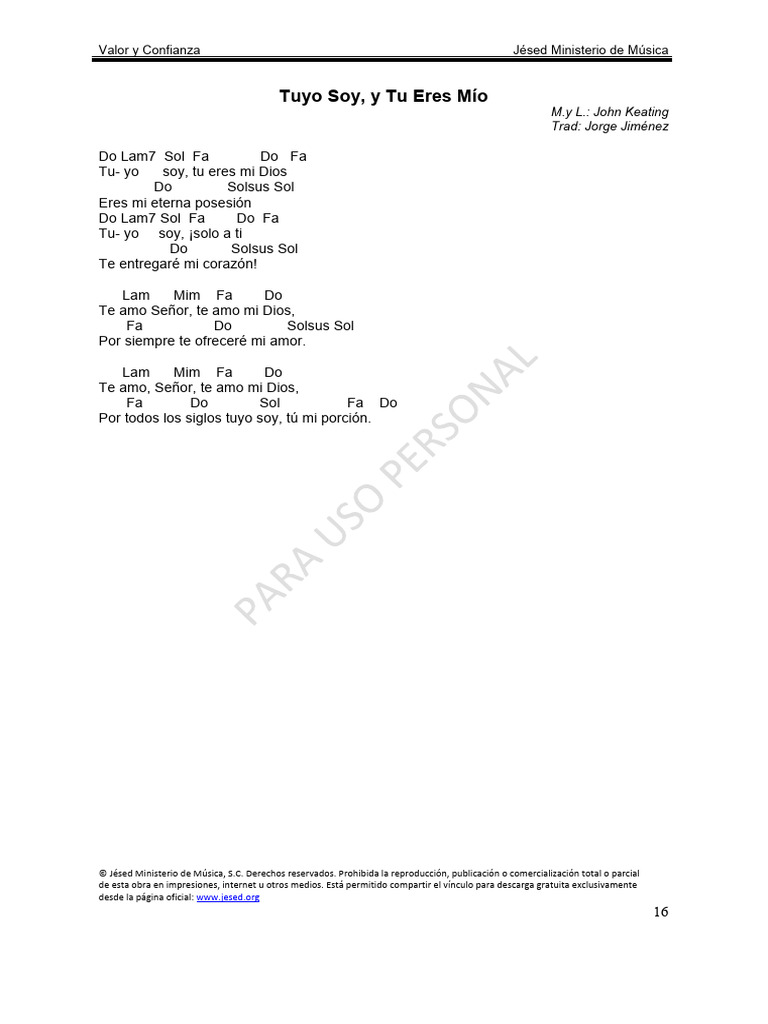 Tuyo Soy, y Tu Eres Mío | PDF