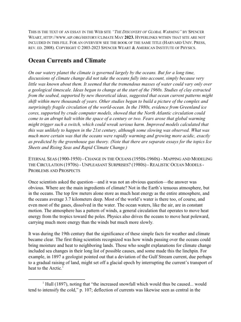 Ocean Currents' Role in Climate Change | PDF | Oceans | Oceanography