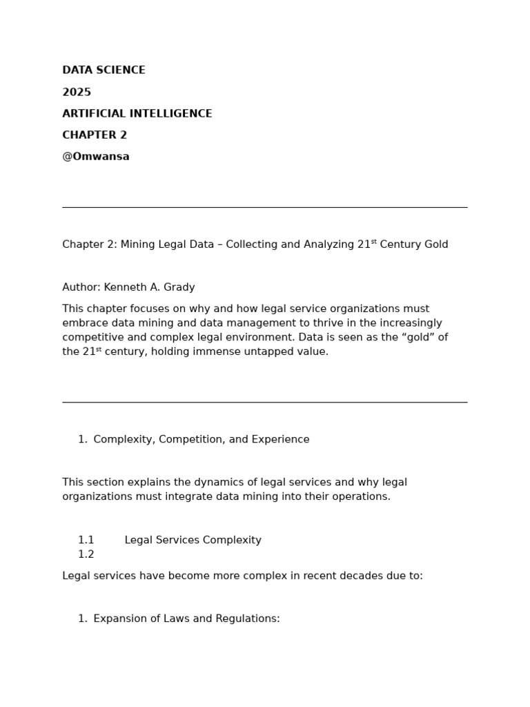 Data Science - Artificial Intelligence Chapter 2 | PDF | Data | Lawyer