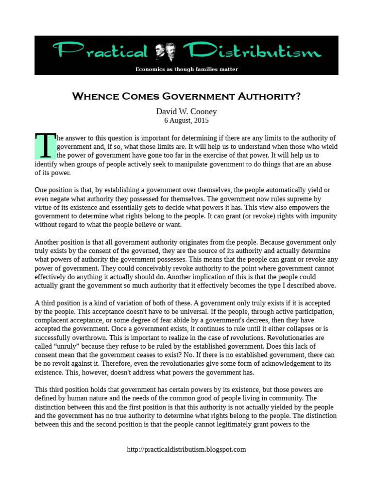 Understanding Government Authority Limits | PDF