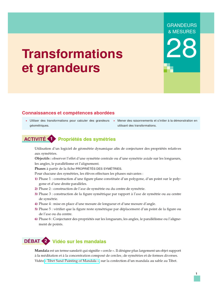 Symétries et transformations géométriques | PDF | Triangle | Polygone
