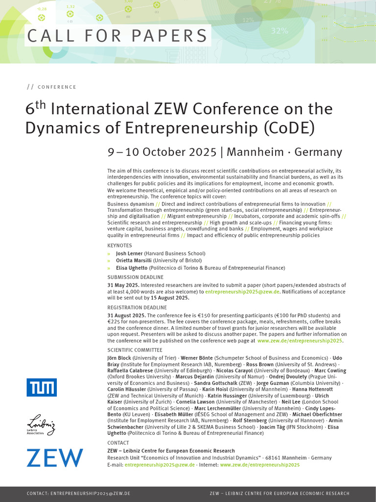 CFP CoDE 2025 1737578826 | PDF | Entrepreneurship | Economies