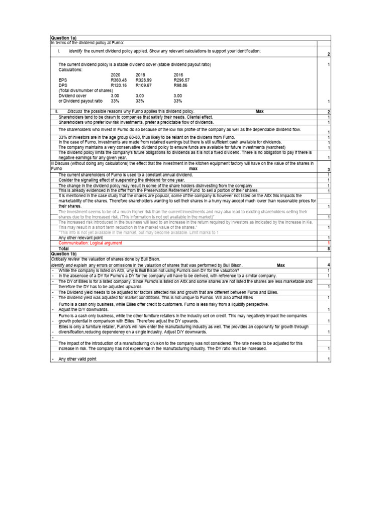FBS300 Exam 2020 - Q3 Solution - Final | PDF | Dividend | Investing