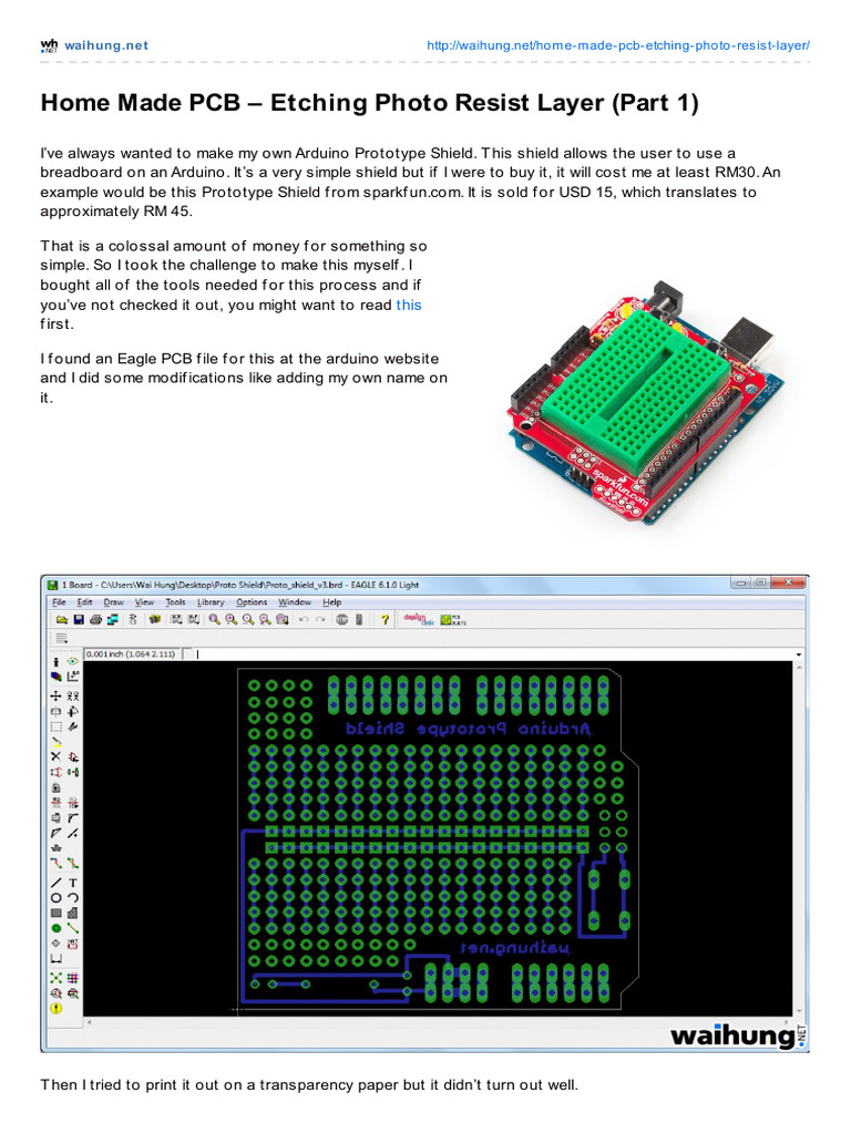 Home Made PCB Etching Photo Resist Layer Part 1 | PDF | Printed Circuit ...
